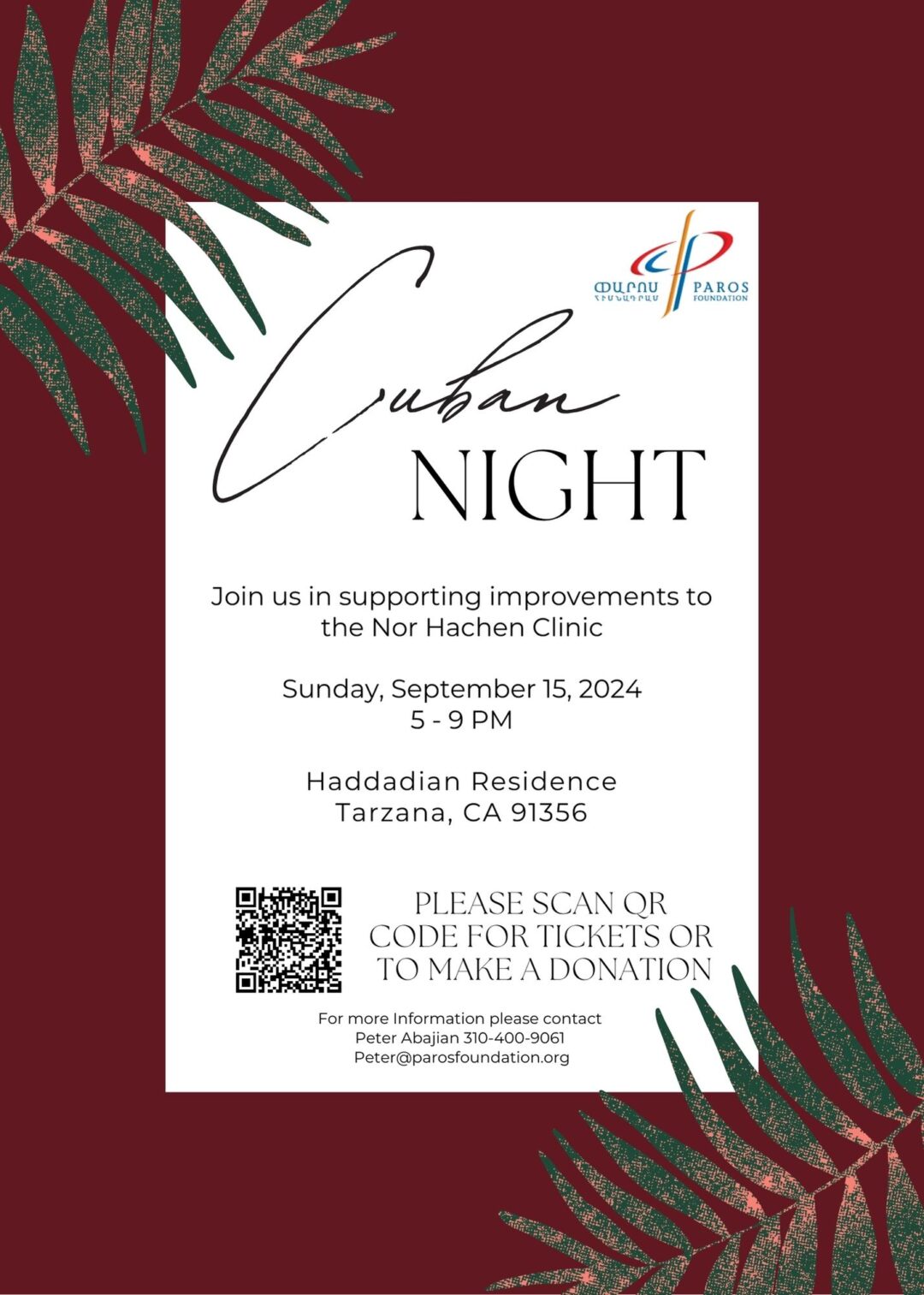 Cuban Night for the Nor Hachen Clinic – The Paros Foundation