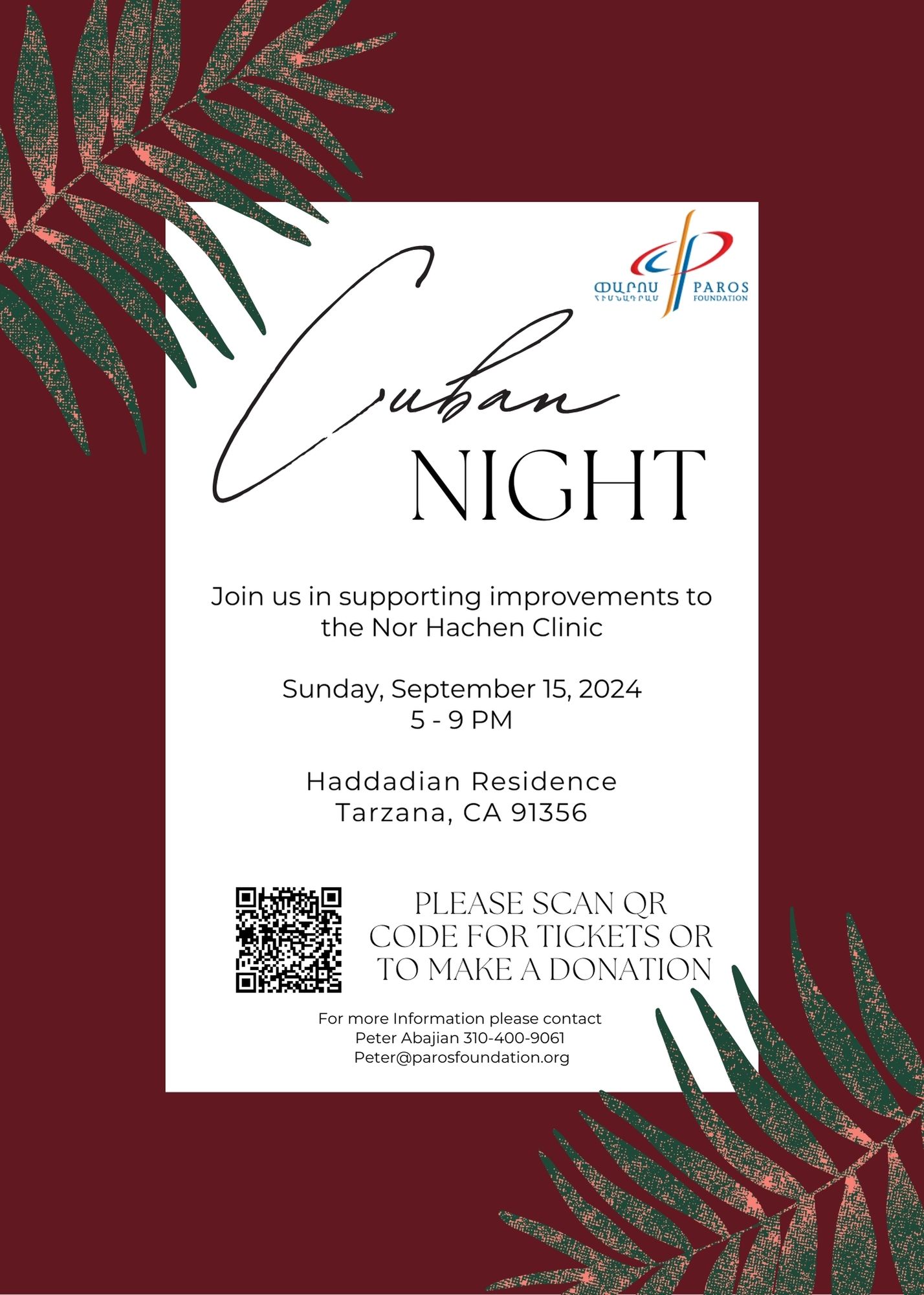 Cuban Night for the Nor Hachen Clinic – The Paros Foundation